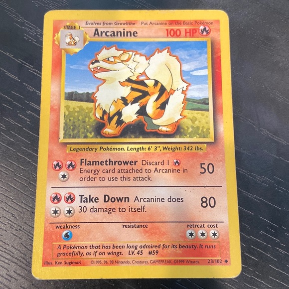 Pokemon | Other | Arcanine 232 Pokmon Card Base Set 1999 | Poshmark